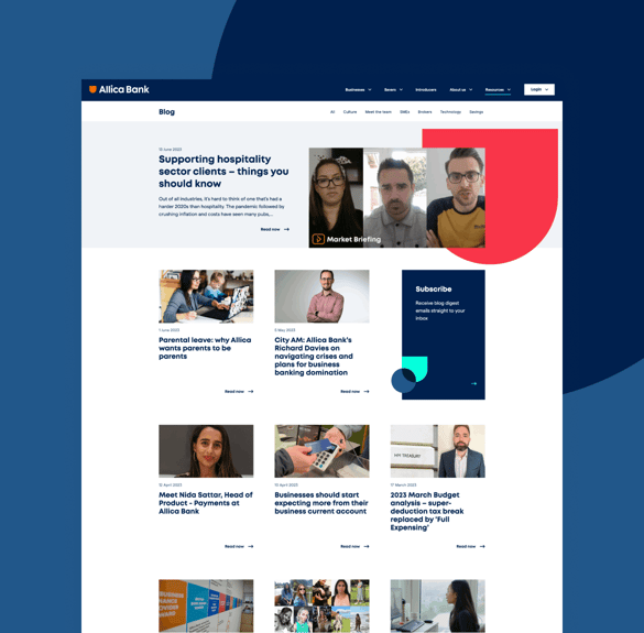 Allica Bank Website | Blend